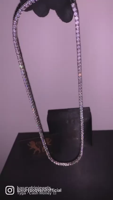 Tennis Diamond Chain CLASSIC UNISEX Pure Silver 925 CZ Diamond Sidhu M ...